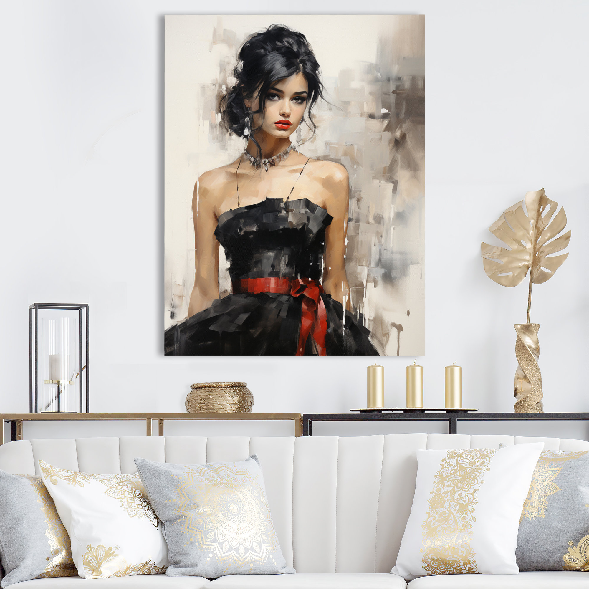 Mercer41 Illyas Fashion Timeless Glamour Portrait III On Canvas Print | Wayfair